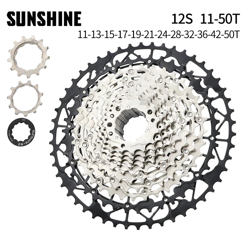 Кассета для горного велосипеда SUNSHINE, 10/11/12/13 скоростей для SHIMANO HG 11-42T 11-46T 11-50T, сверхлегкая велосипедная кассета Mtb 12 В 11S