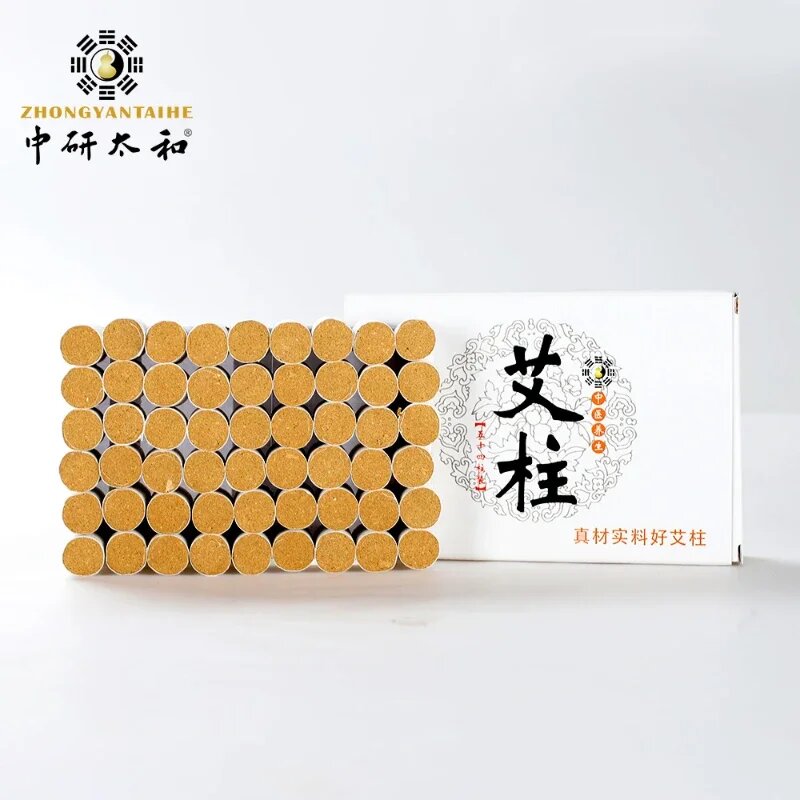 Zhongyan Taihe ручная работа палочки мокса, Moxa бархатные колонны, листья мугсусла, палочки мокса, колонны Moxibustion, 54 колонны/коробка