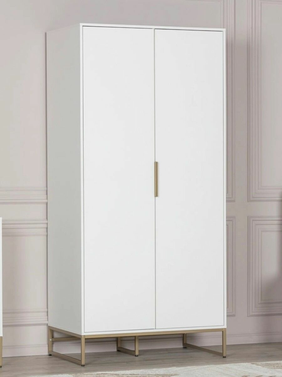 Шкаф Askona (Аскона) двухдверный Amur (Амур) Белый Премиум 100х213х63