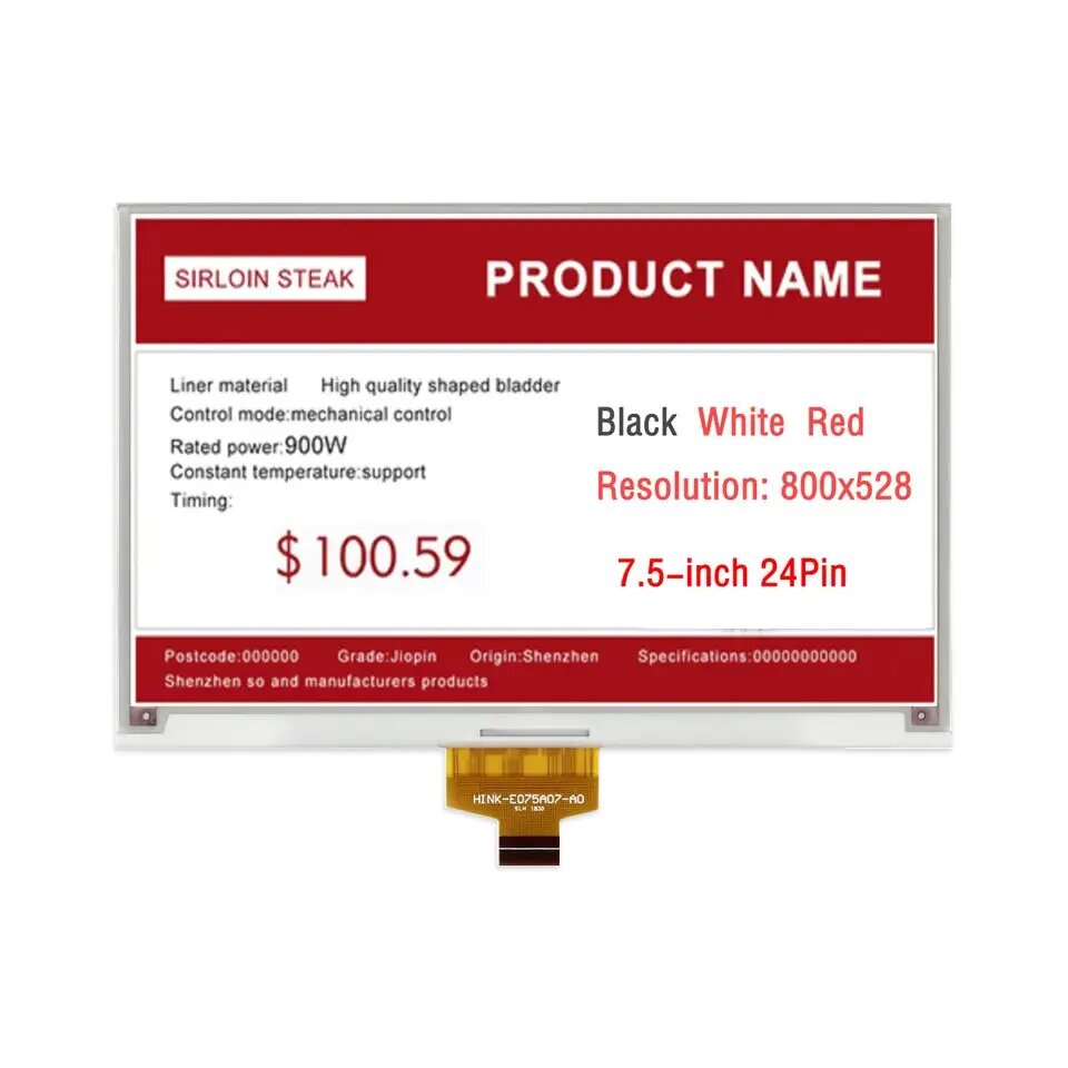 7,5-дюймовый экран HINK-E075A07-A0, 24 контакта, 880x528, электронная бумага, дисплей E-ink Raw, черный, белый, красный