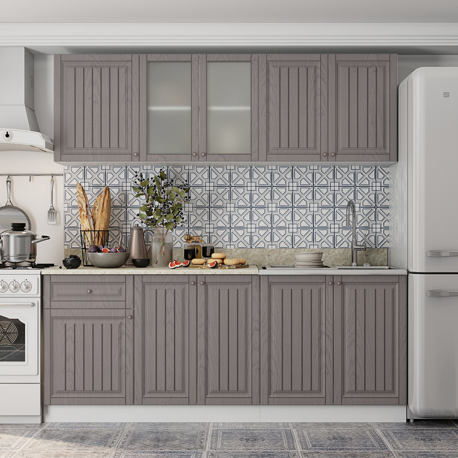 Кухонный гарнитур, кухня, готовый комплект Хозяюшка 2 метра Трюфель