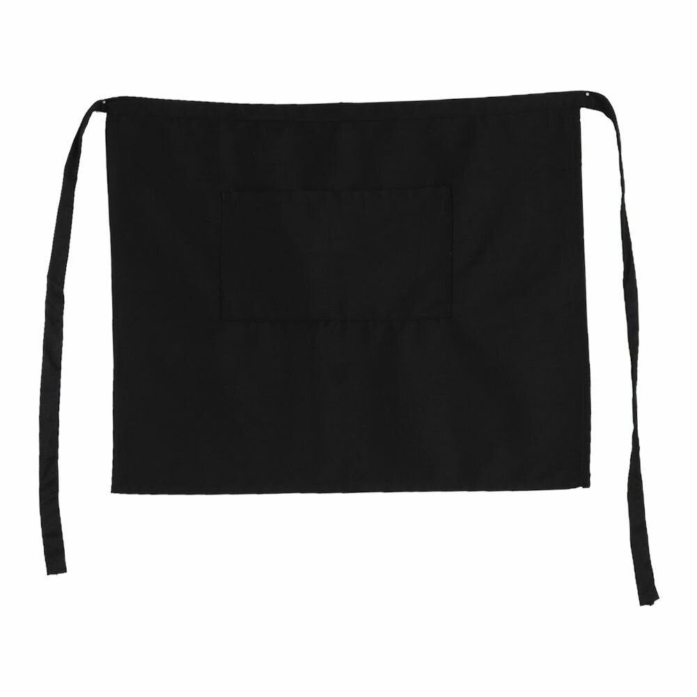 Черные короткие фартуки с карманами для кухни, 100% полиэстер, удобные и прочные