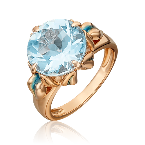 Кольцо, красное золото, 585 проба, топаз