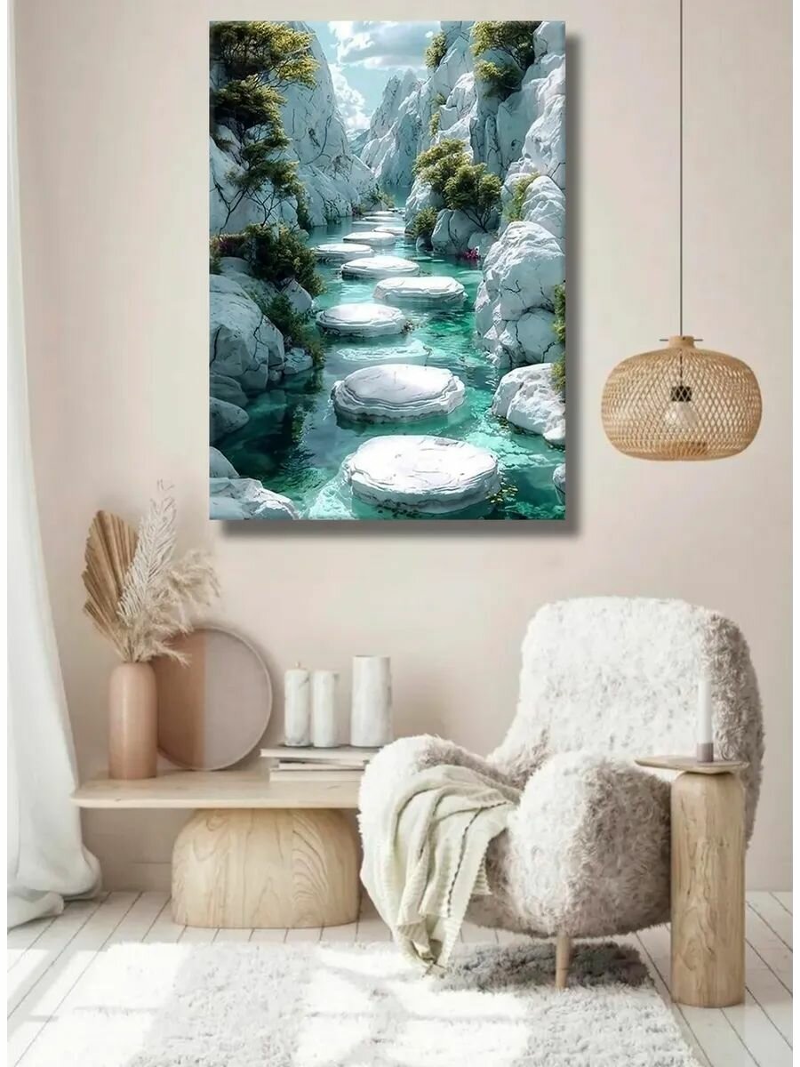 Картина "Путь к спокойствию", на стену 50х70см 1шт, на деревянном подрамнике