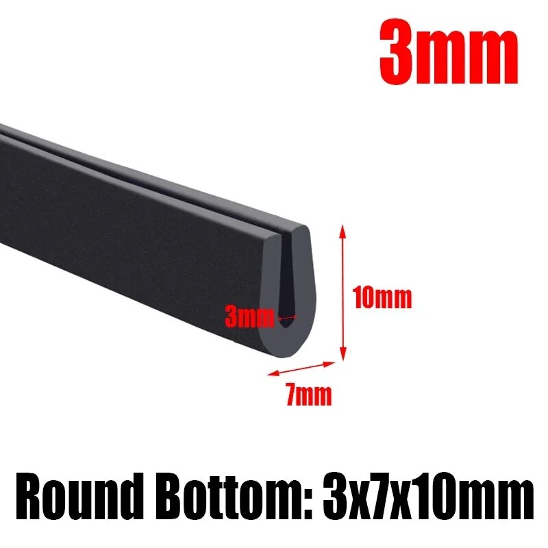 1-метровая черная резиновая лента для защиты от столкновений, защитная лента для края, U-образная уплотнительная лента для металлического стекла