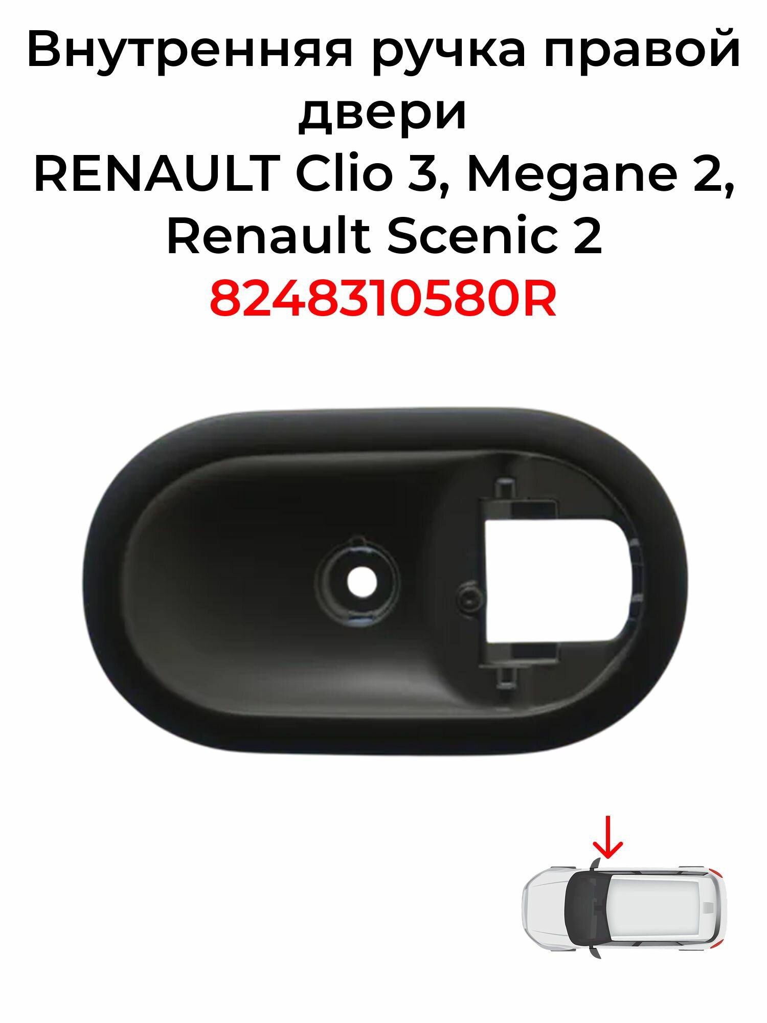 Внутренняя ручка правой двери RENAULT Clio 3, Megane 2, Renault Scenic 2