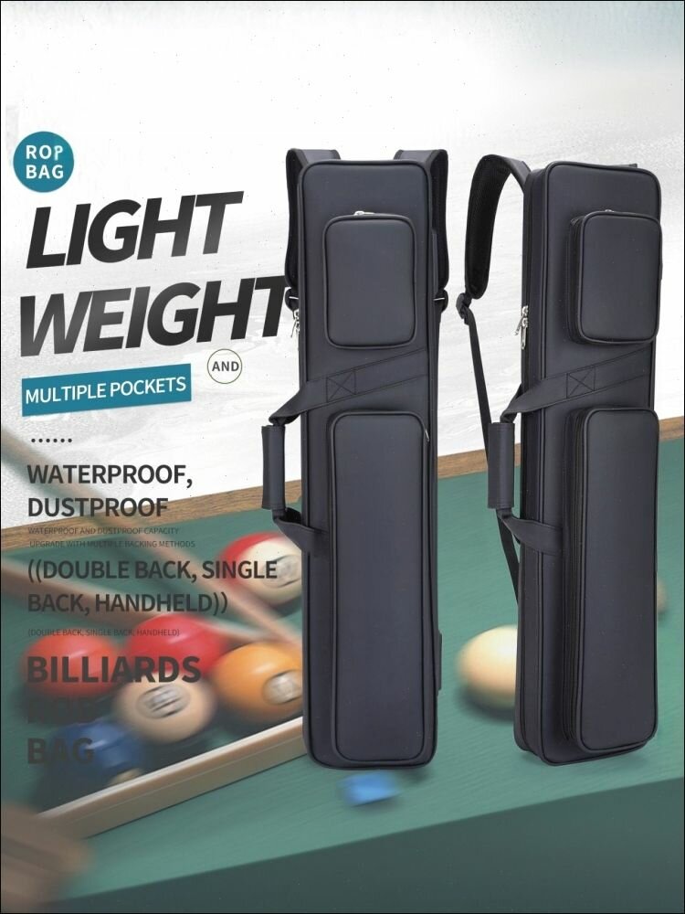 Стильная сумка для кия бильярдного премиум черная многофункциональная модель портативная