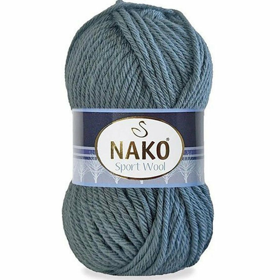 Пряжа Nako SPORT WOOL 13876 п. джинс (5 мотков)