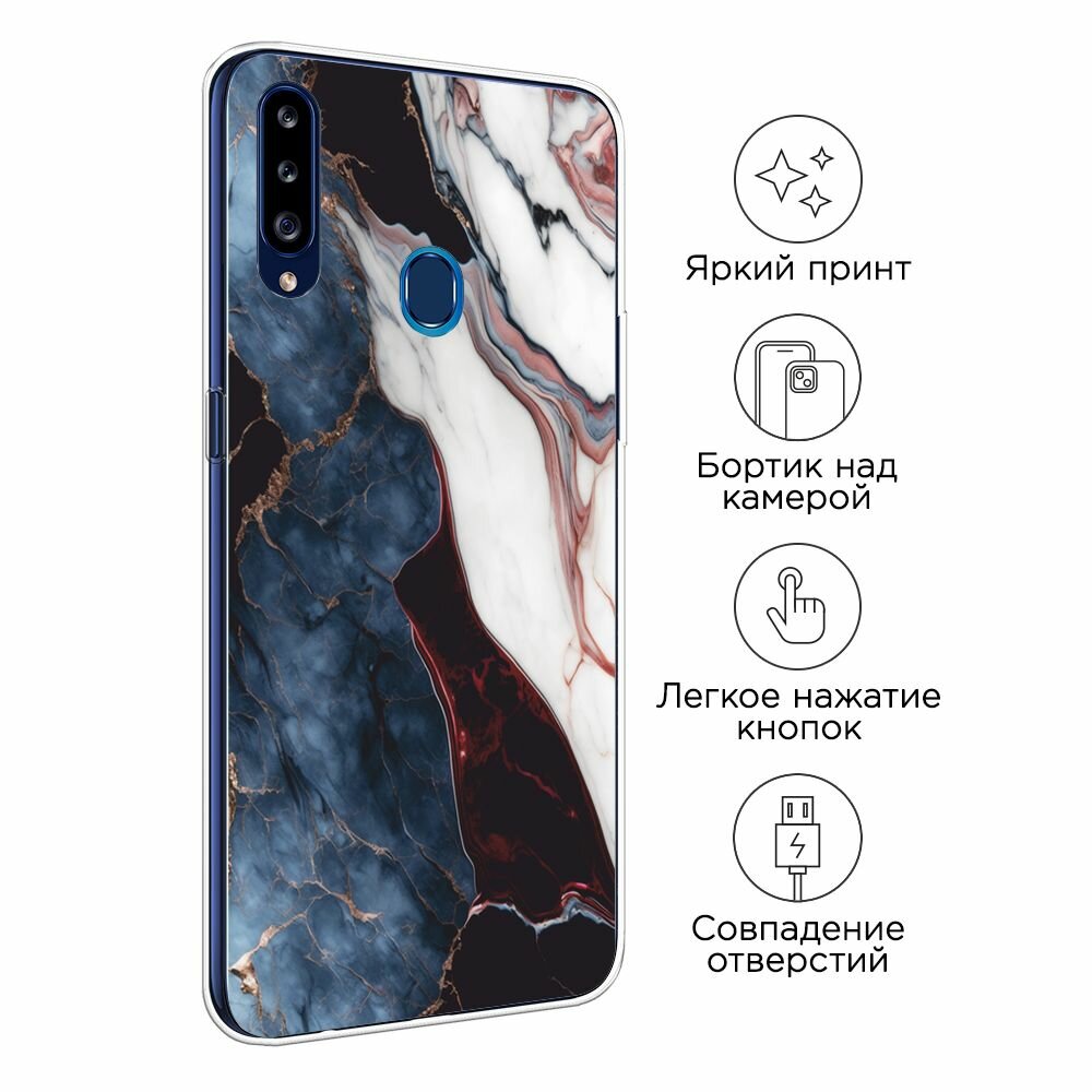 Чехол на Samsung Galaxy A20s / Самсунг Галакси A20s с принтом "Благородный мрамор" — фото 1