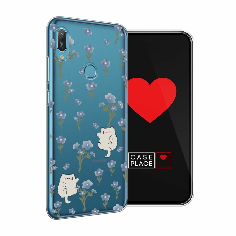 Чехол на Honor 8A/8A Pro/Huawei Y6s/Y6 2019 / Хонор 8А с принтом "Gentle cats", прозрачный — фото 1