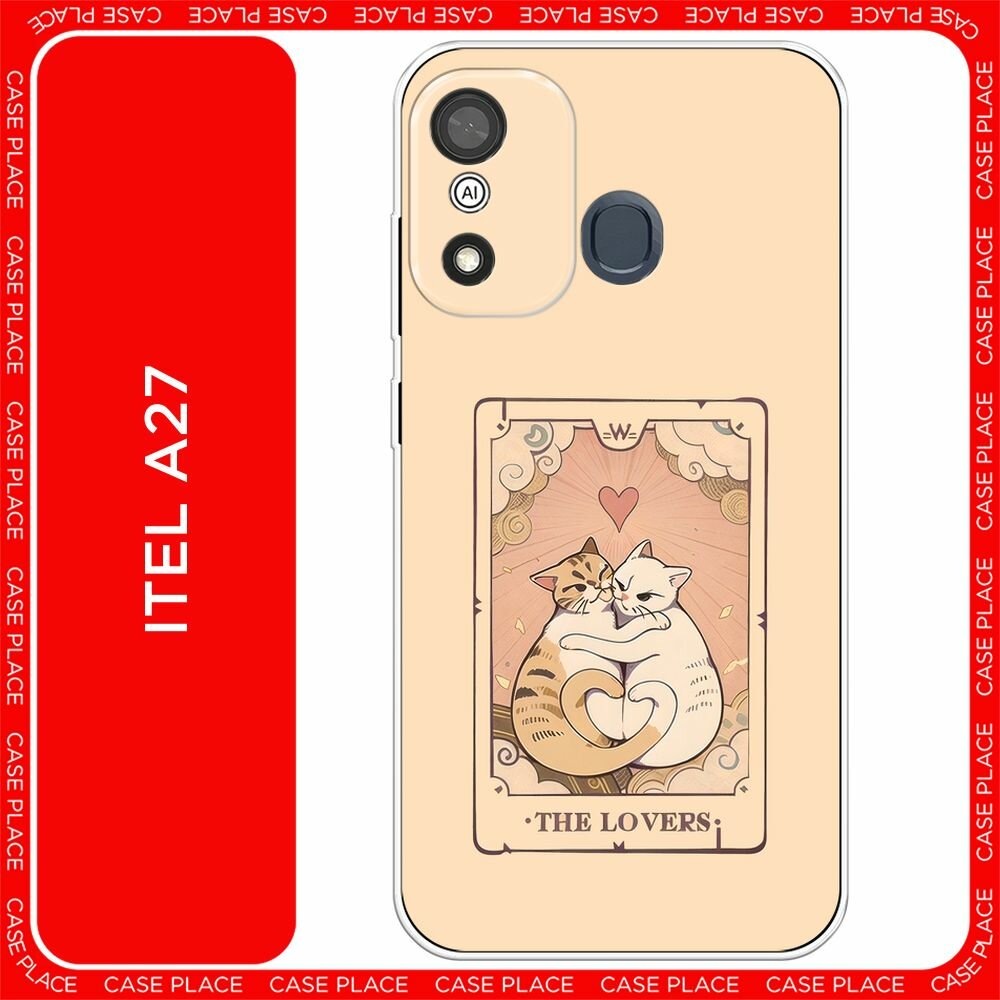 Чехол на Itel A27 / Ител А27 с принтом "The lovers cats 1 - 14 февраля"