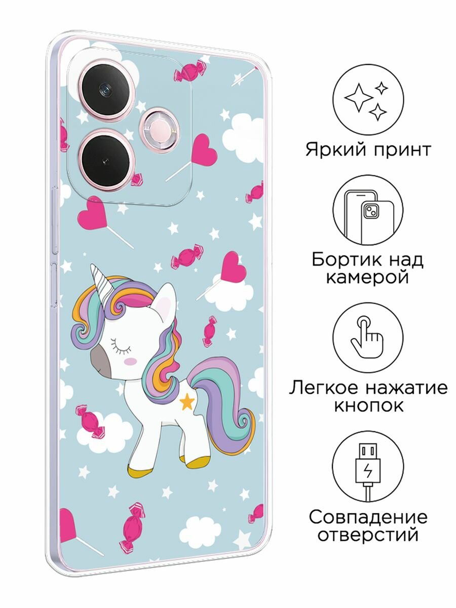 Чехол на Oppo A5 Pro / Оппо А5 Про с принтом "Сладкий единорожек" — фото 1