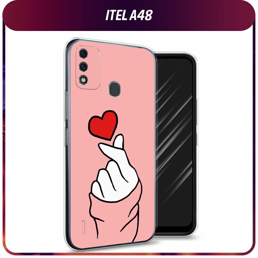 Силиконовый чехол на Itel A48 / Ител А48 с принтом "Милое сердечко"
