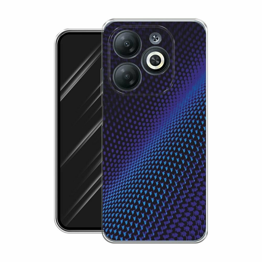Чехол на Infinix Smart 8/8 HD/HOT 40i / Инфиникс Смарт 8/8 HD/HOT 40i с принтом "Синий карбон" — фото 1