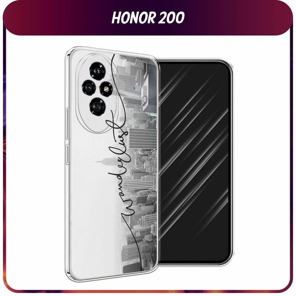 Силиконовый чехол на Honor 200 / Хонор 200 с принтом Черно город