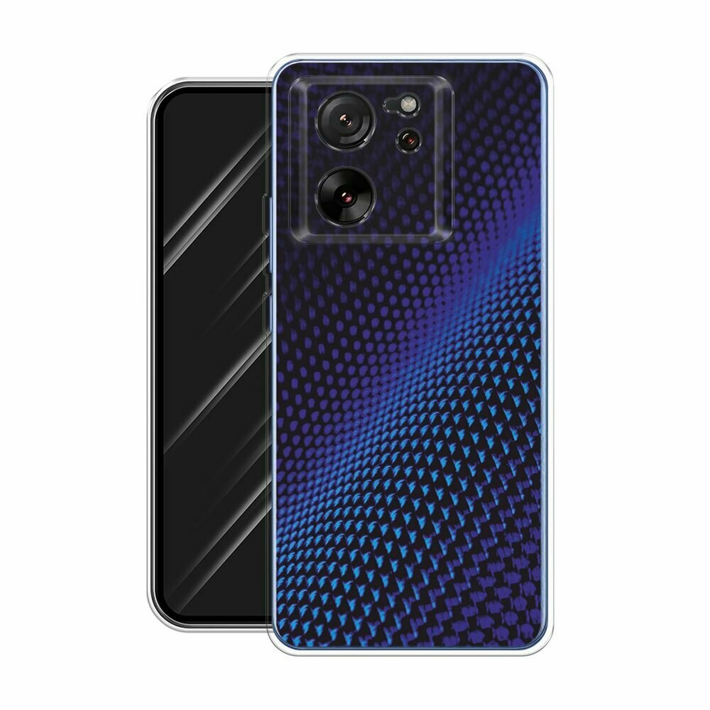 Силиконовый чехол на Xiaomi 13T / Сяоми 13T с принтом "Синий карбон" — фото 1