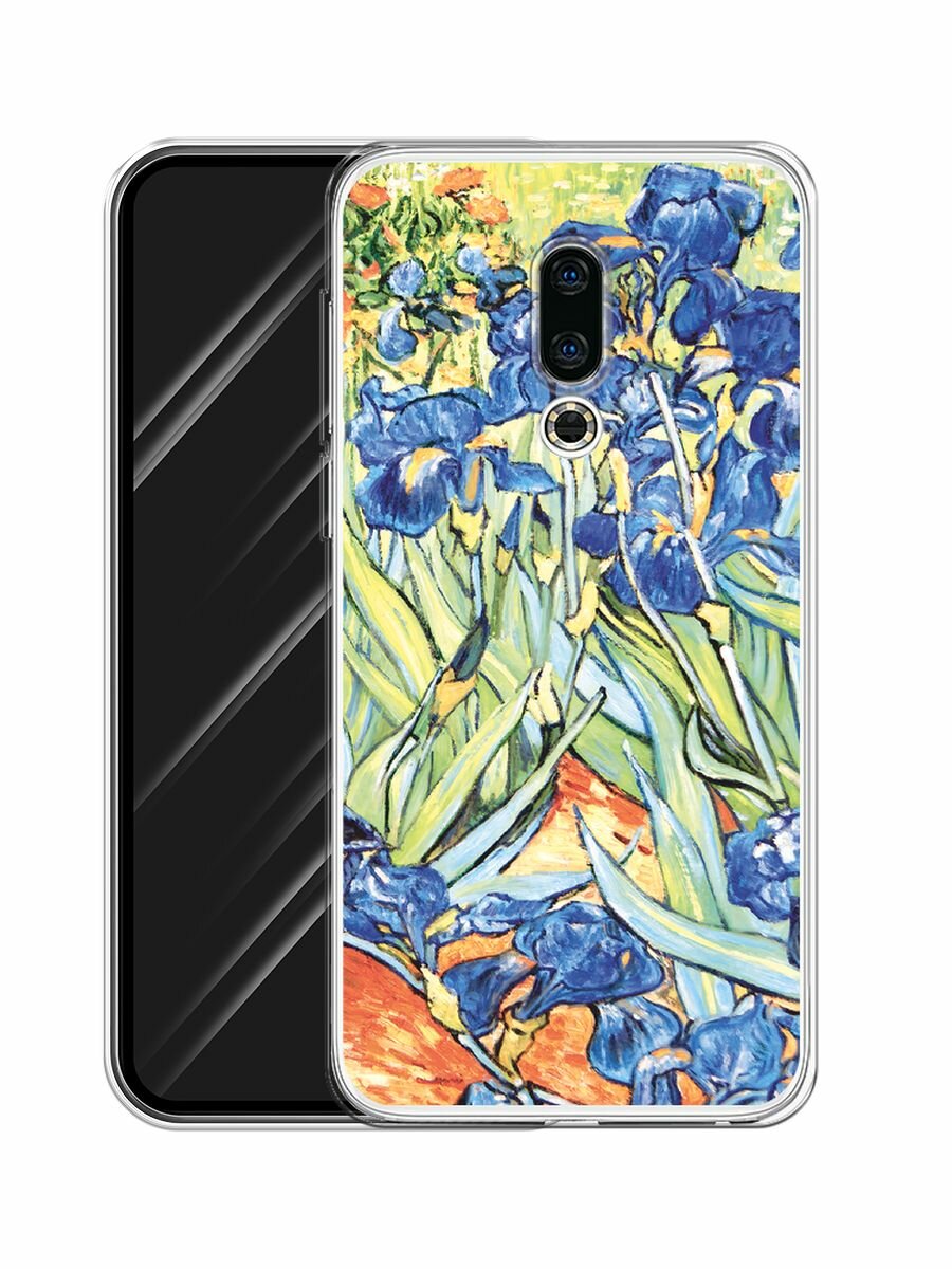 Силиконовый чехол на Meizu 16th / Мейзу 16th с принтом "Ирисы Ван Гог" — фото 1