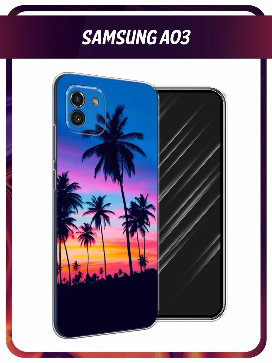 Чехол на Samsung Galaxy A03 / Самсунг Галакси А03 с принтом "Закат 5"