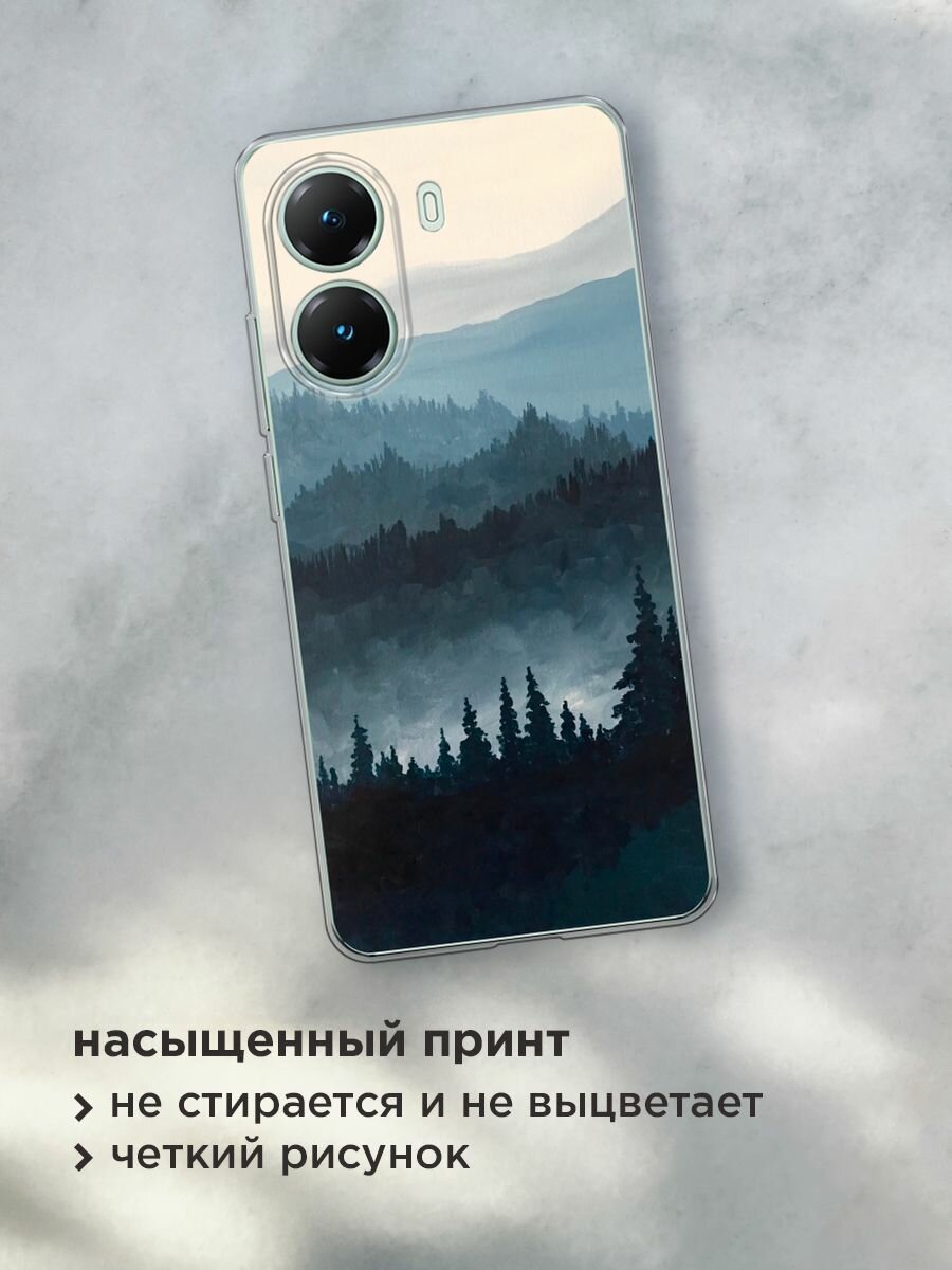Чехол на Poco X7 Pro / Поко X7 Про с принтом "Туманные горы" — фото 1