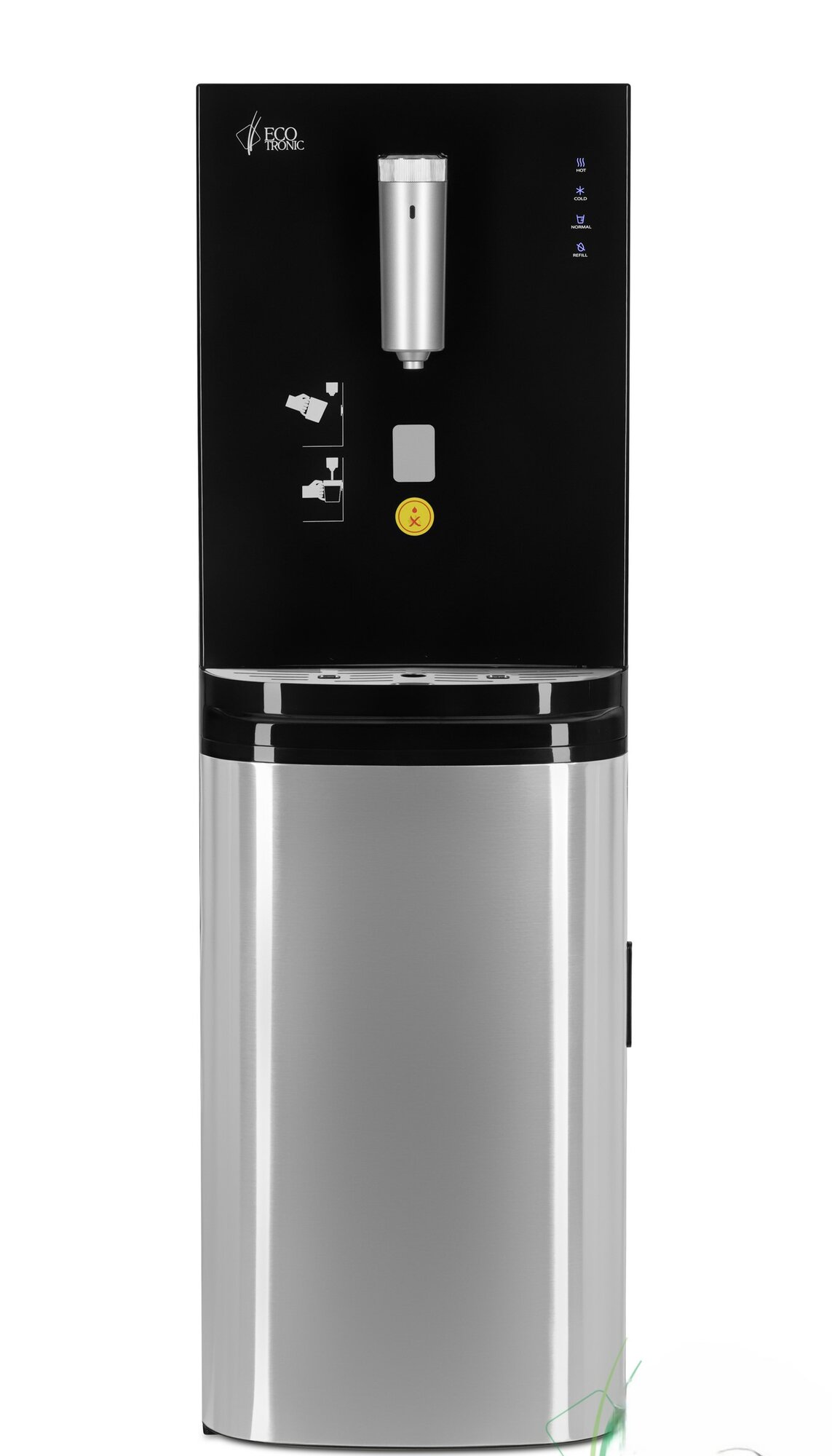 Кулер Ecotronic T10-LXE UV black-SS с электронным охлаждением, авто-дезинфекция UV-лампой, нижняя загрузка бутыли