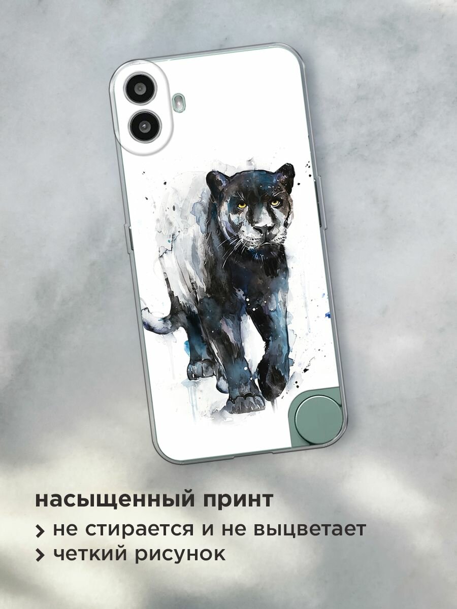 Силиконовый чехол на CMF Phone 1 / CMF Фон 1 с принтом "Пантера арт 3" — фото 1