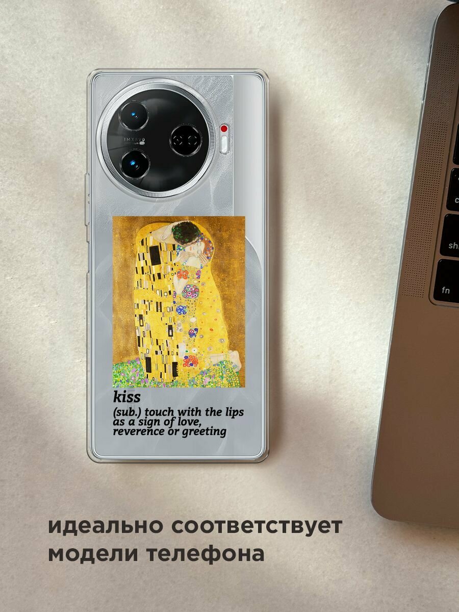 Чехол на Tecno Camon 30 Pro 5G / Текно Камон 30 Про 5G с принтом "The kiss", прозрачный — фото 1