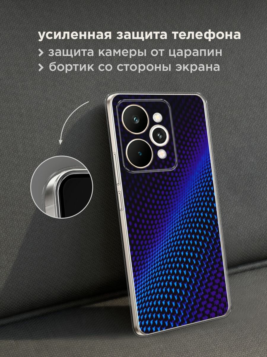 Чехол на Realme 15 Pro / Реалми 15 Про с принтом "Синий карбон" — фото 1