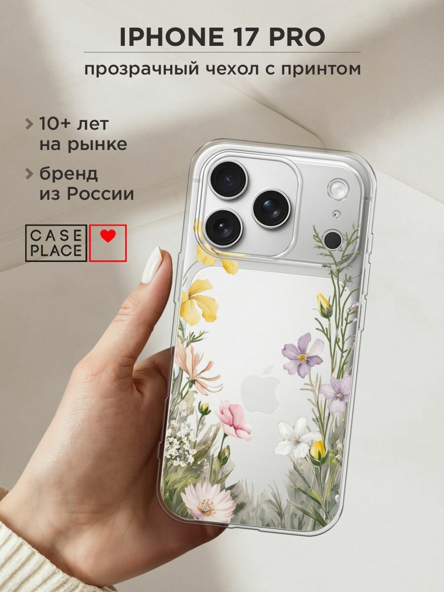 Чехол на Apple iPhone 17 Pro / Айфон 17 Про с принтом "Летний винтаж 2", прозрачный