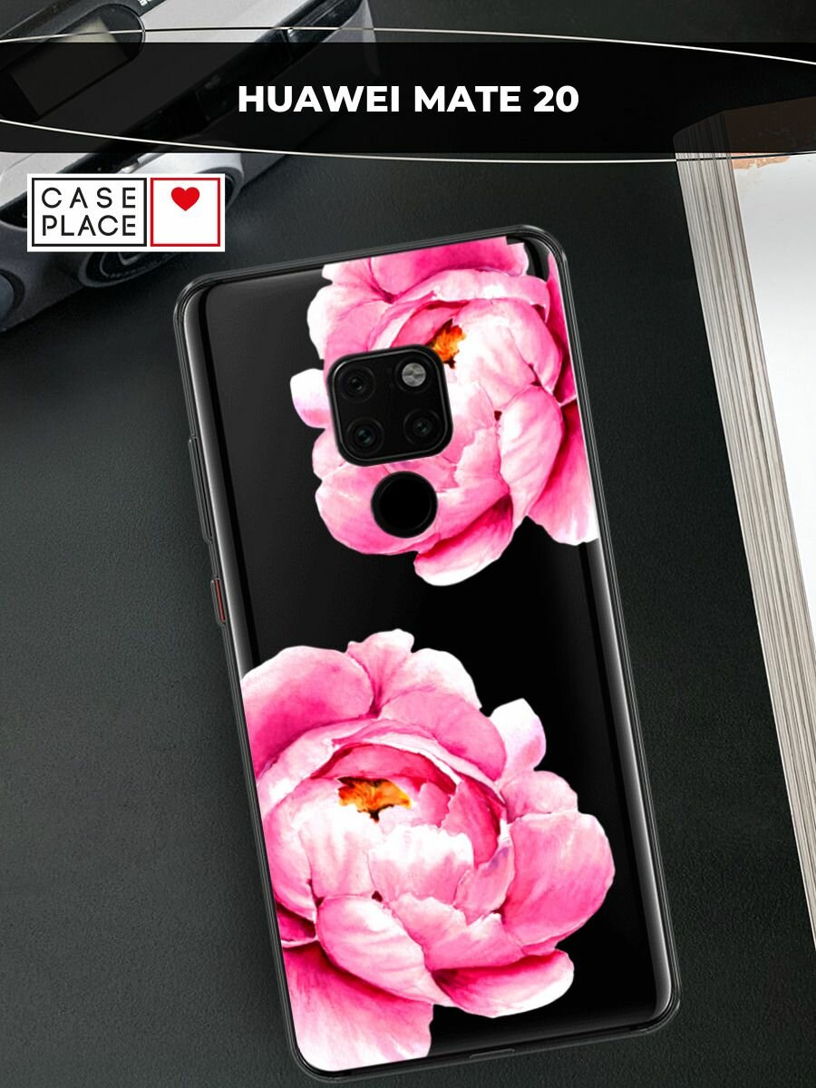 Чехол на Huawei Mate 20 / Хуавей Мате 20 с принтом "Open peonies", прозрачный