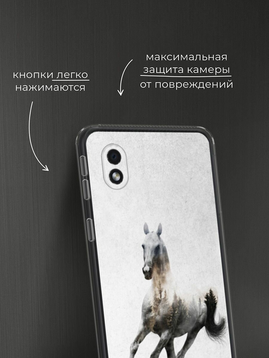 Чехол на Samsung Galaxy A01 Core / Самсунг Галакси А01 Core с принтом "Лошадь лес" — фото 1