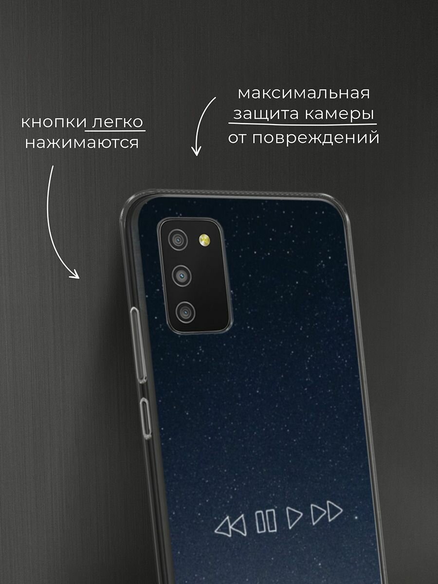 Чехол на Samsung Galaxy A02s / Самсунг Галакси A02s с принтом "Космическая музыка" — фото 1