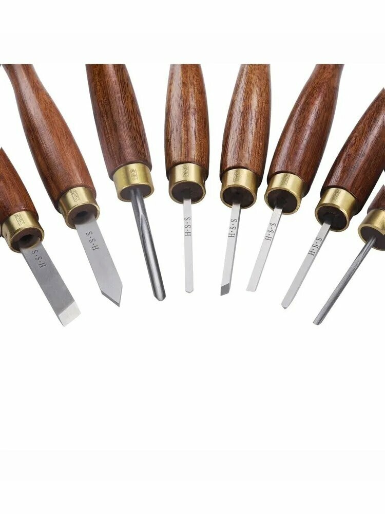 TASP Набор ножей фигурных резцов для резьбы по дереву 8 шт, токарных резцы по дереву.
