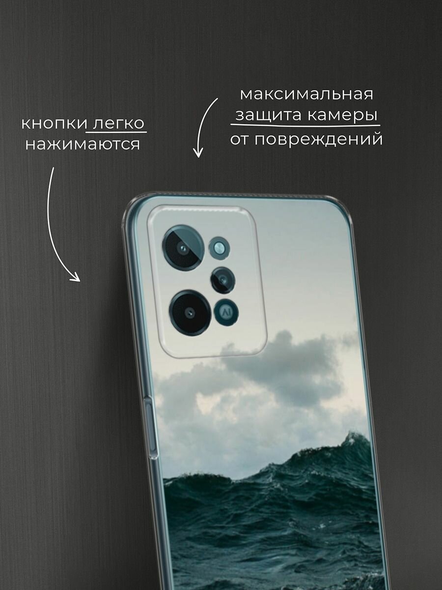 Силиконовый чехол на Realme C31 / Реалми C31 с принтом "Волны 11" — фото 1