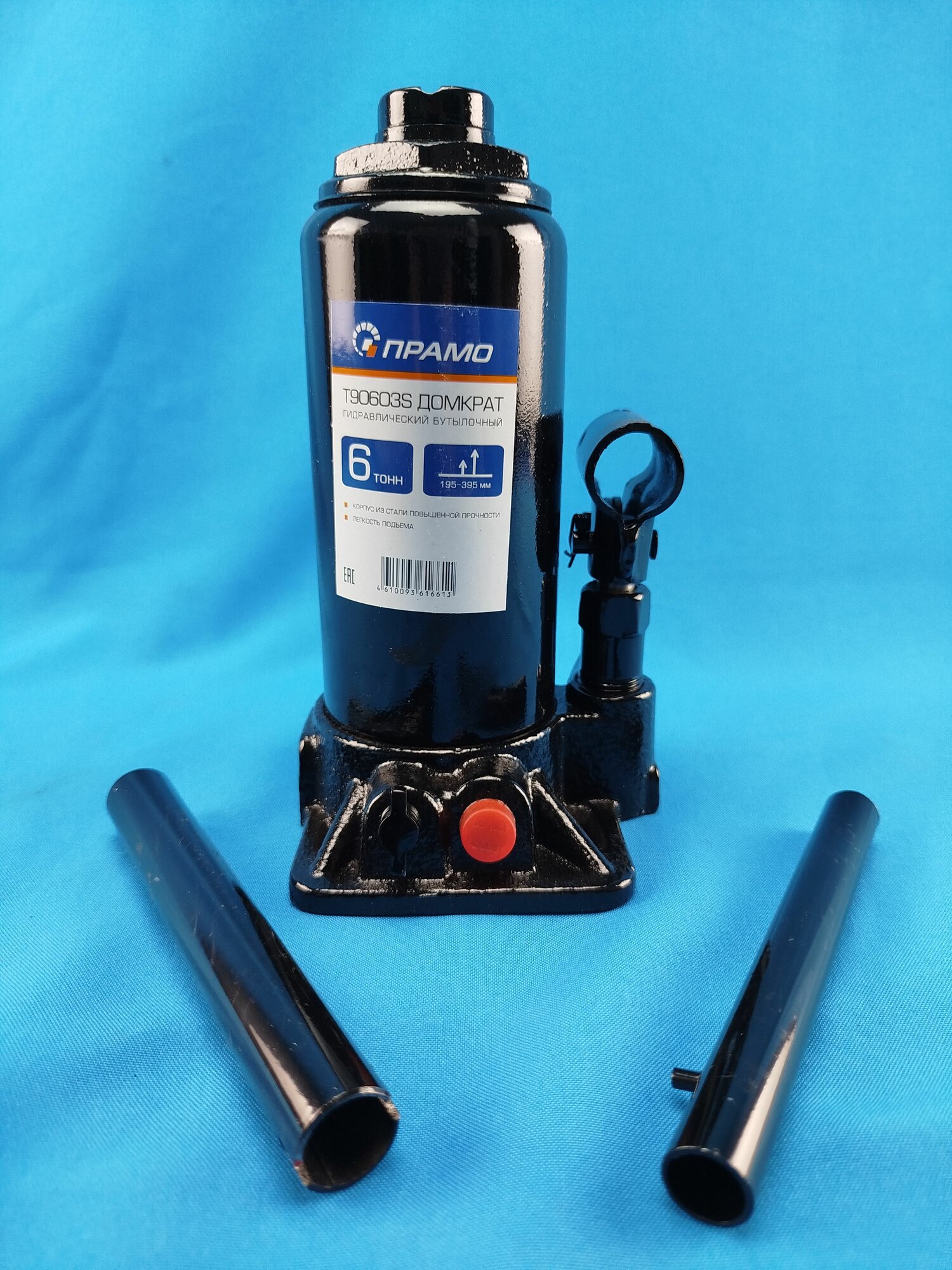 Домкрат бутылочный "прамо" 6т, в кейсе 195-395мм