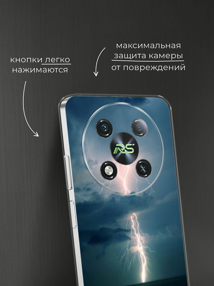 Силиконовый чехол на Itel RS4 / Ител РС4 с принтом "Молния 1" — фото 1