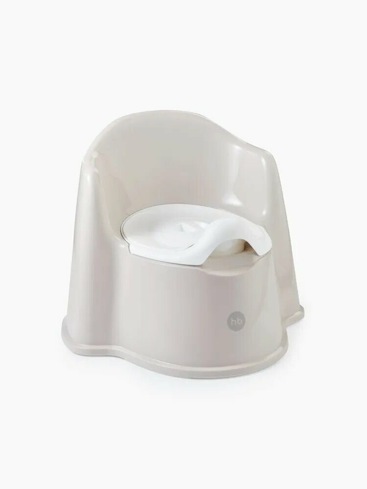 34018, Горшок детский с крышкой для мальчика и девочки Happy Baby "Zozzy", с завышенной спинкой, серый