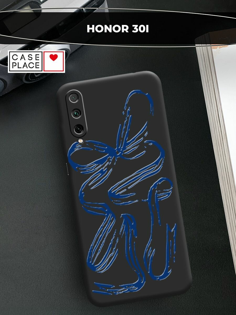 Чехол на Honor 30i / Хонор 30i с принтом "Полосатый розовый бант 3"
