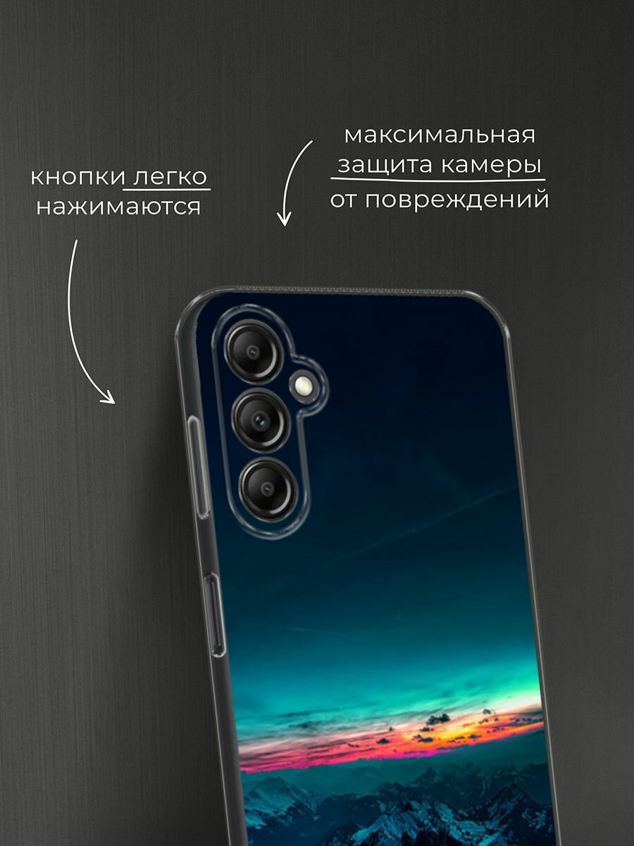 Чехол на Samsung Galaxy A15 / Самсунг А15 с принтом "Закат в горах" — фото 1