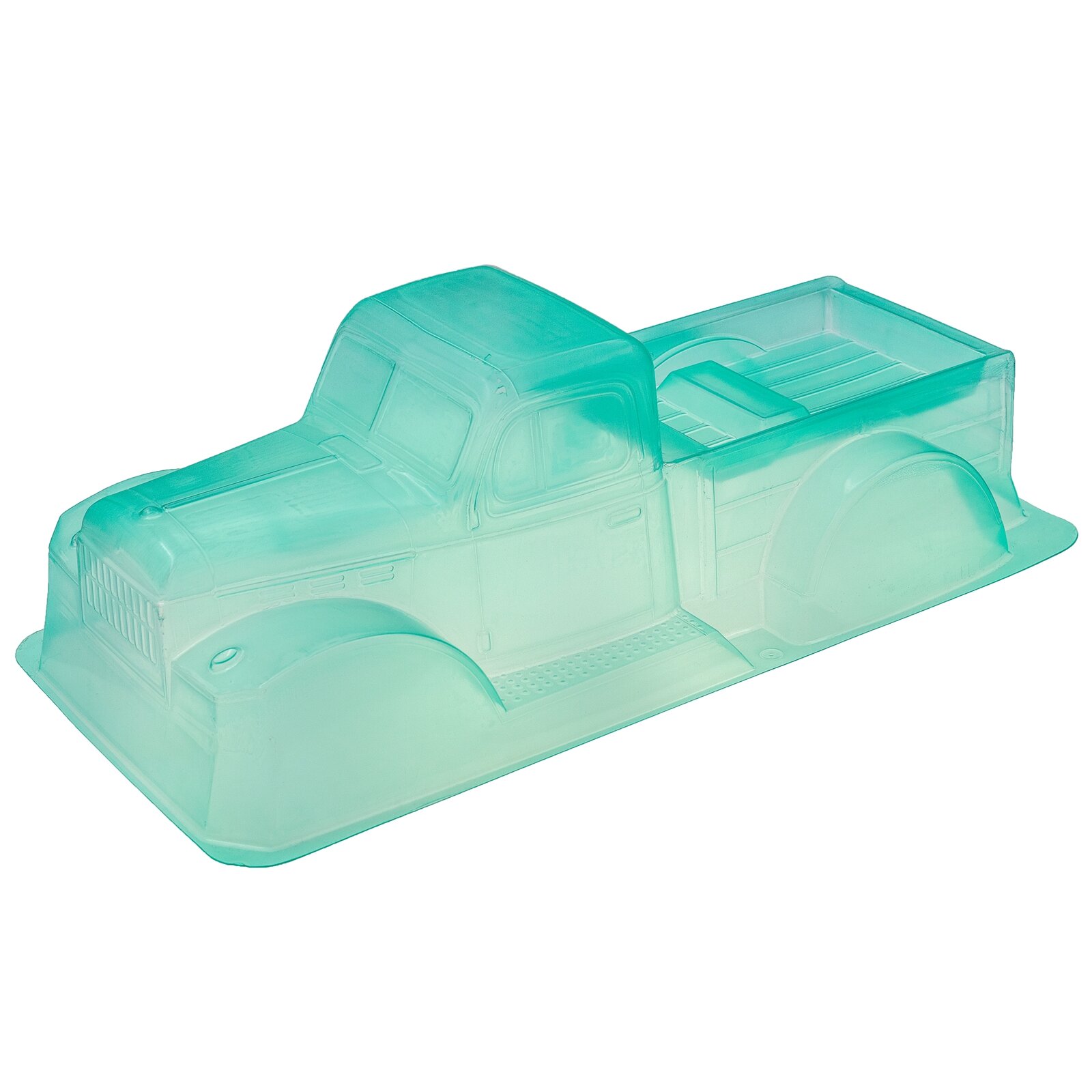 Каркас кузова автомобиля с базой колес 313 мм для радиоуправляемых автомобилей и грузовиков масштаба 1/10, материал пластик, размер упаковки 52*25*10 см, вес упаковки 590 г, в комплект входят 1* каркас кузова и 1* наклейка