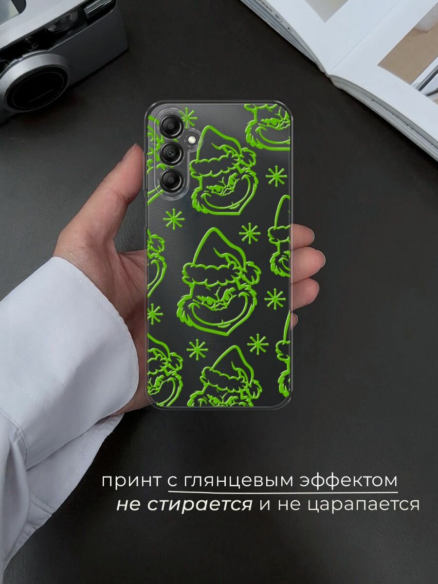 Чехол на Samsung Galaxy A15 / Самсунг А15 с принтом "Зеленый Гринч 3" — фото 1