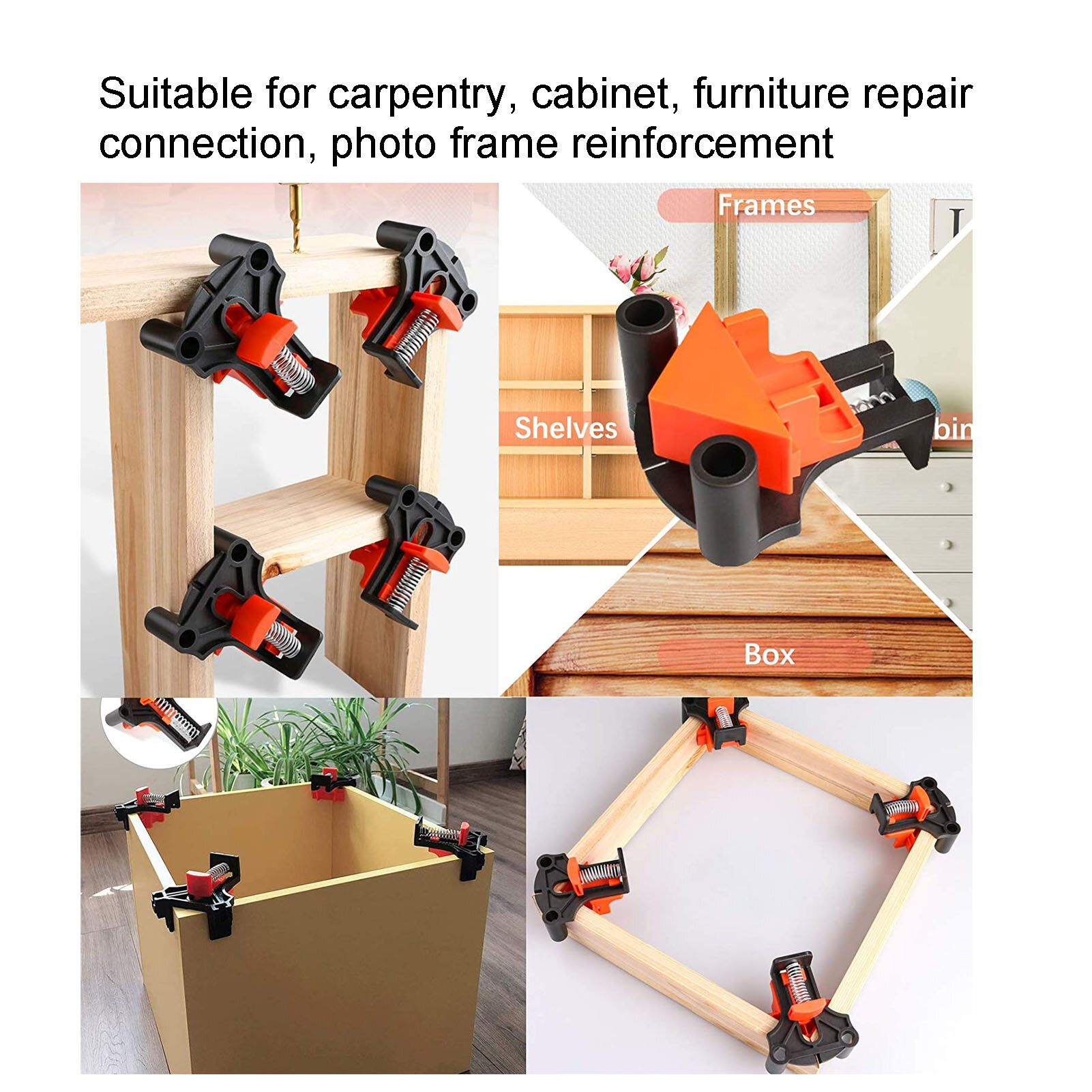 4 шт, деревообрабатывающий угловой зажим, 90 градусов, угловой зажим, инструменты для крепления мебели