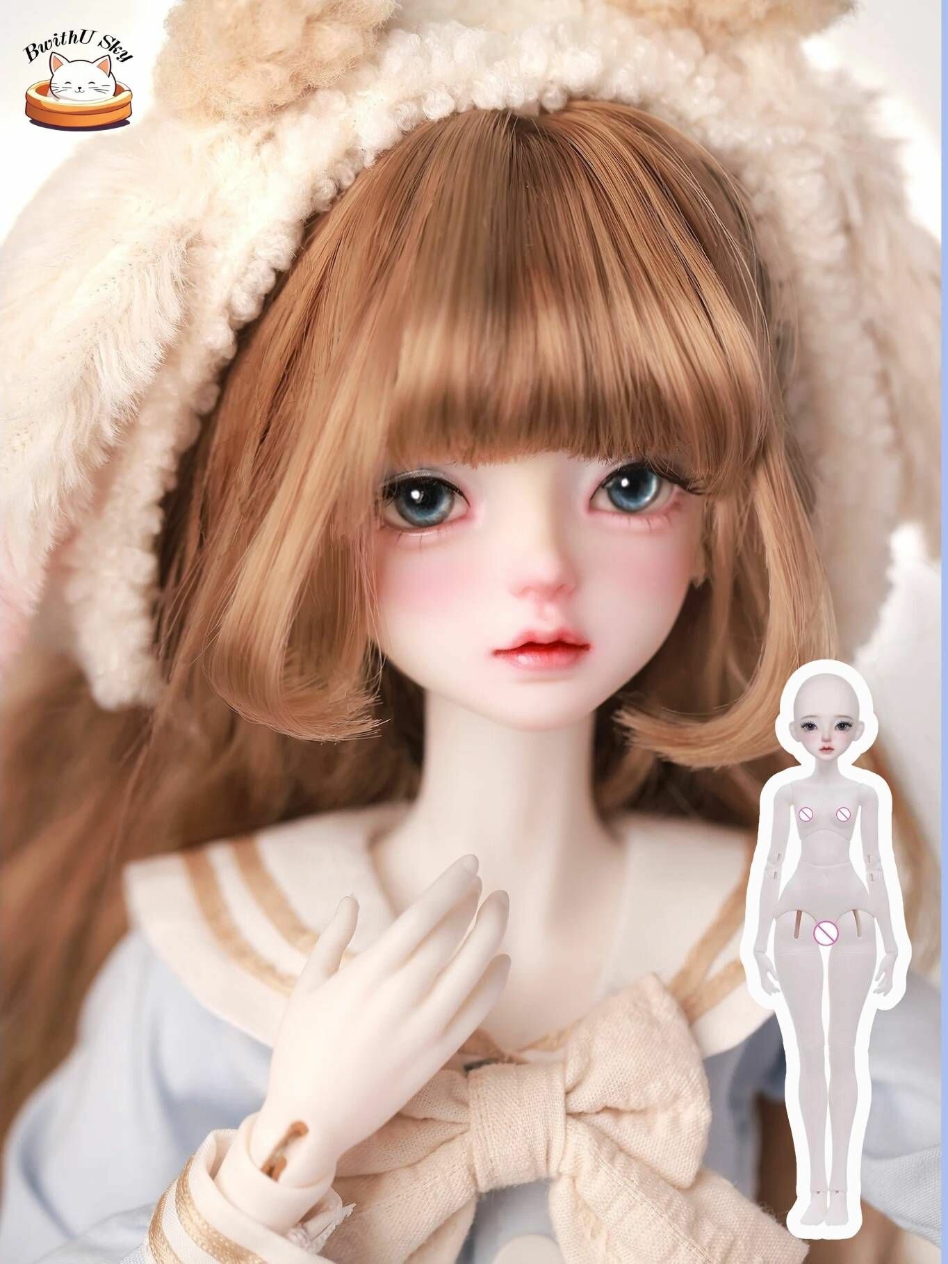 Кукла BwithU "Sadie", 1/4 обнаженная кукла с нормальной кожей, без макияжа, без аксессуаров