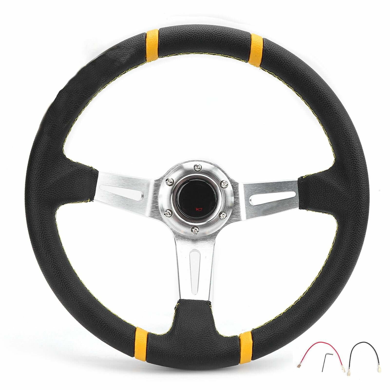 Рулевое колесо 14 дюймов/35 см, ручное шитье, гоночный стиль для модификации автомобиля, обновление
