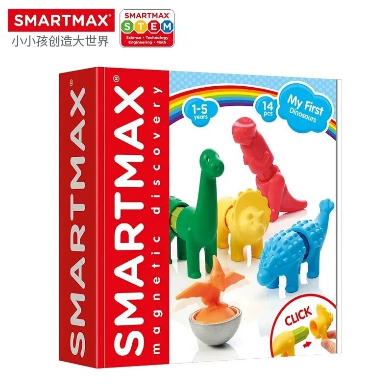 Магнитный конструктор для мальчиков, девочек и малышей/SmartMax мои первые сафари животные, 18 частей