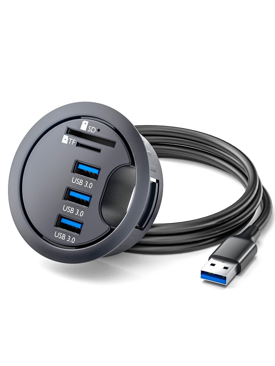 USB-концентратор S304, 5 портов, для рабочего стола, 1,2 м, черный