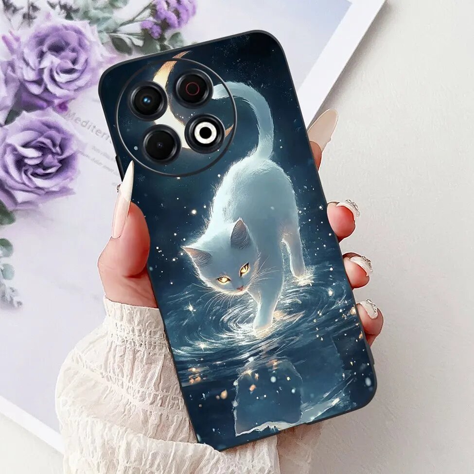 Чехол для Tecno Spark 30 Pro 4G, цвет 6066, кот в космосе