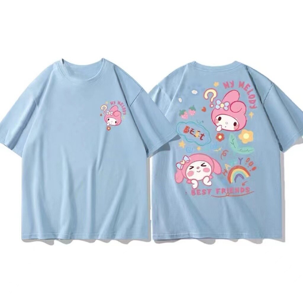 Милая футболка Sanrio премиум-класса от Mingchuang, Голубая мелодия, размер L