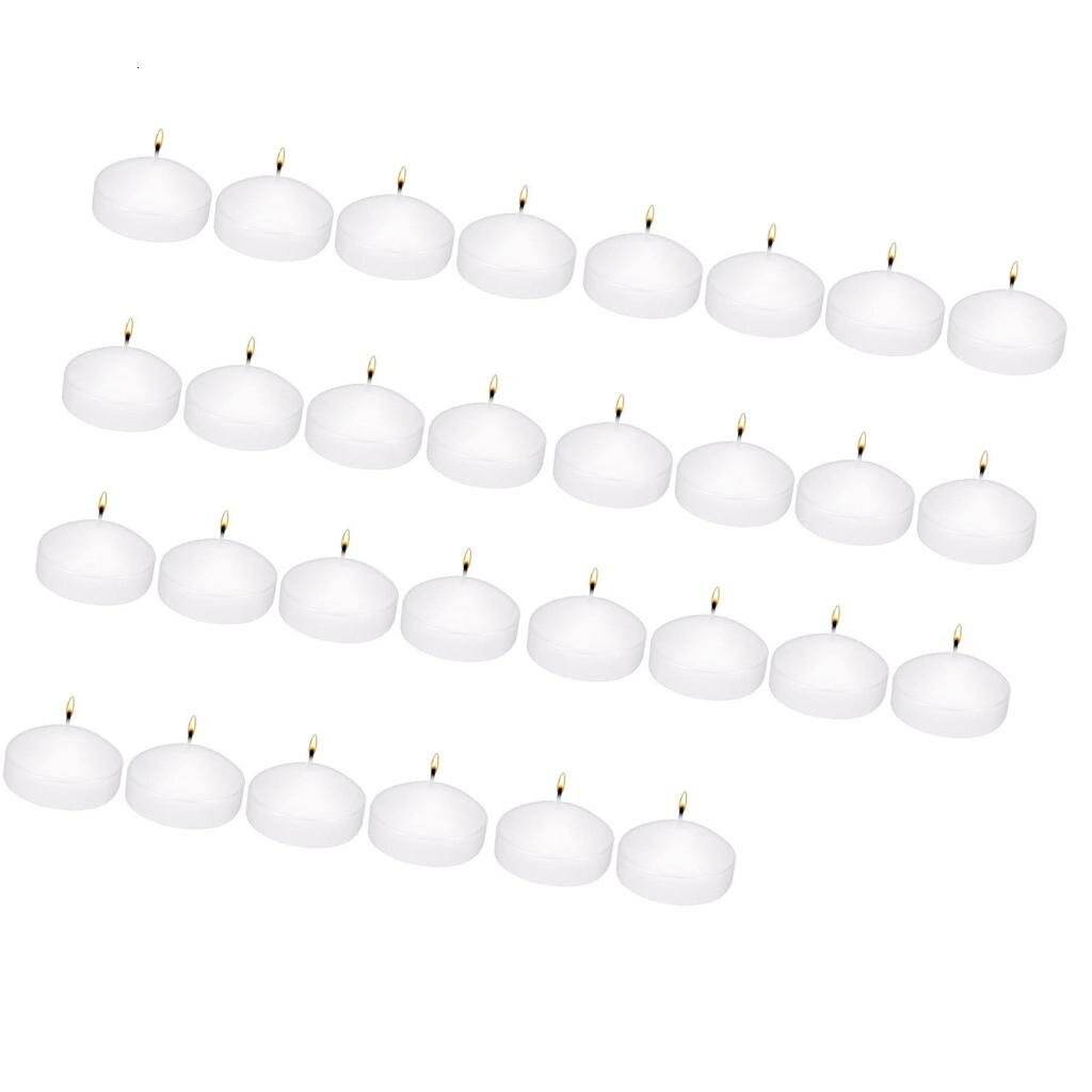 30 шт. плавающие свечи без запаха, Белый