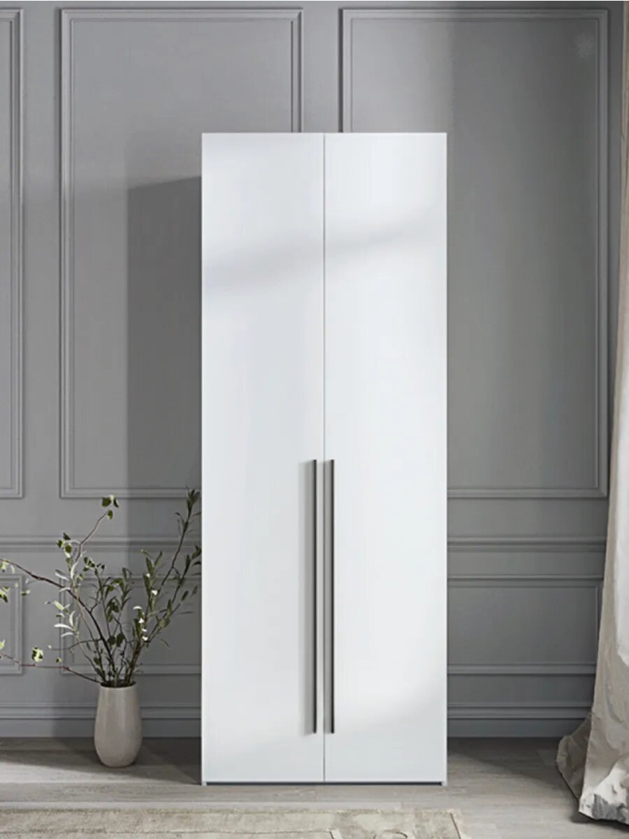 Casa Mia 100х230х60 см. Шкаф для одежды распашной 2-дверный с ящиками и полками, белый, ручка скоба 960 мм