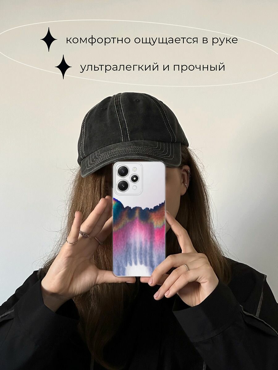 Чехол на Xiaomi Redmi 12 / Сяоми Редми 12 с принтом Акварельная абстракция, прозрачный — фото 1